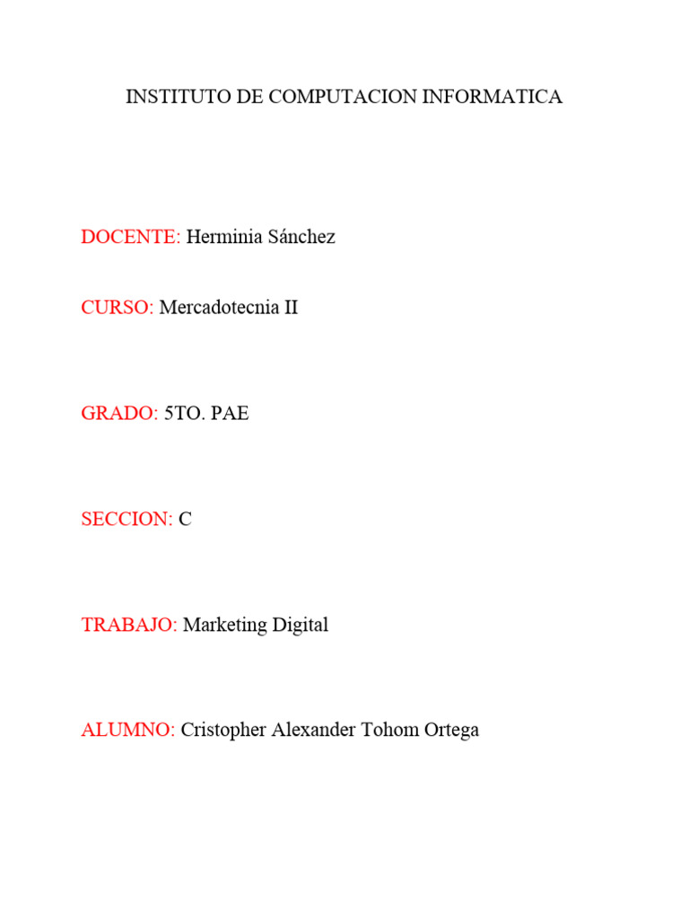 Instituto de Computacion Informatica | PDF | Publicidad digital | Marketing