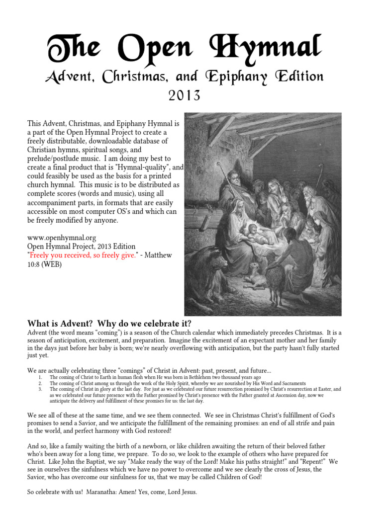 Open Hymnal Christmas 2013 | PDF | Christmas Carols | Advent
