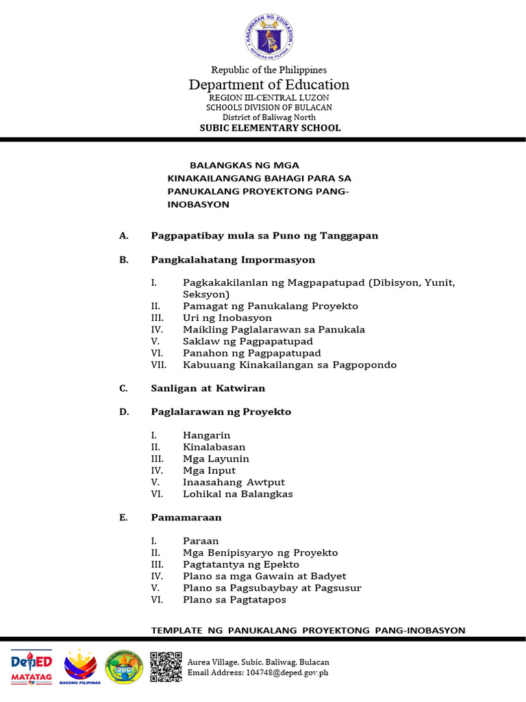 Proyektong Pang Inobasyon Grade 1 | PDF