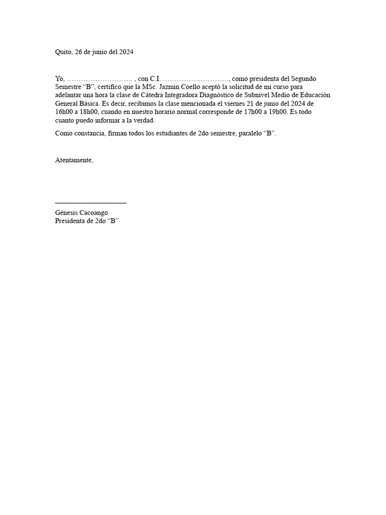 Constancia de Adelanto de Hora | PDF Constancia de Adelanto de Hora | PDF