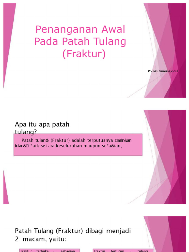PDF Penanganan Awal Pada Patah Tulang Fraktur | PDF
