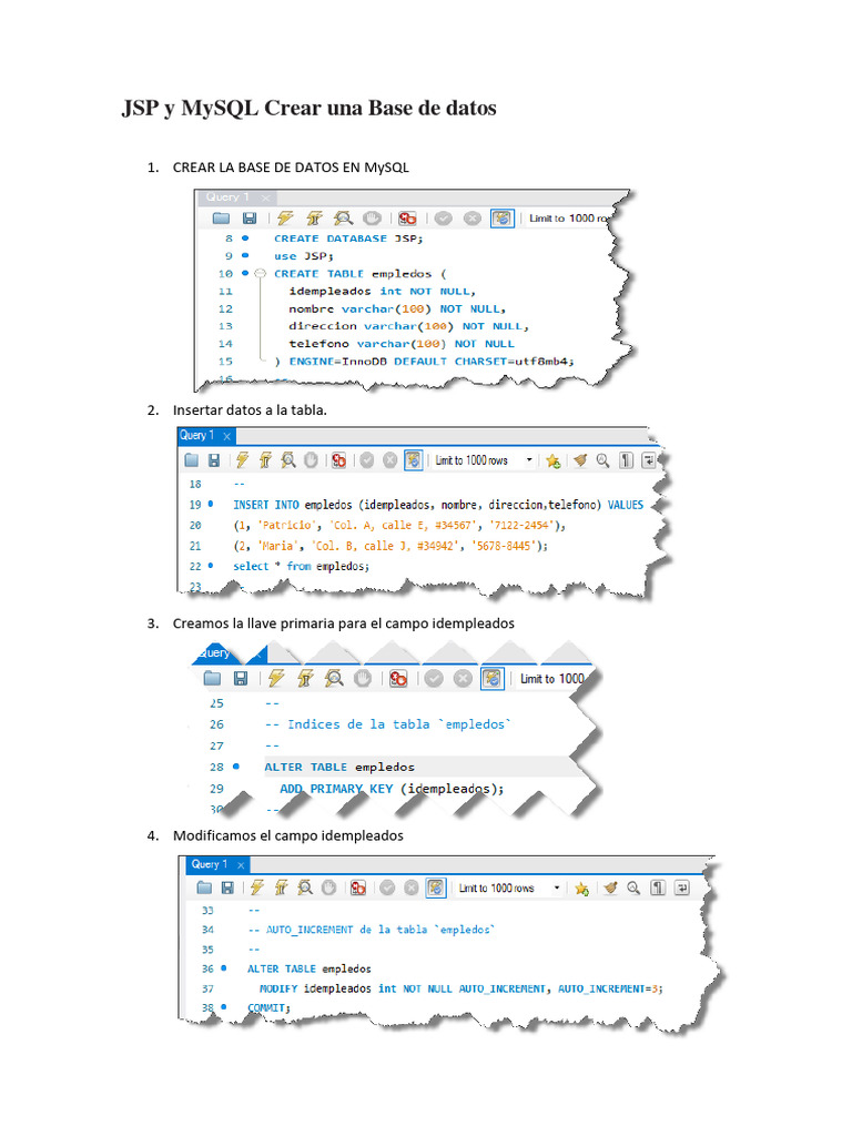 Crear BD con JSP y MySQL | PDF | Informática | Software