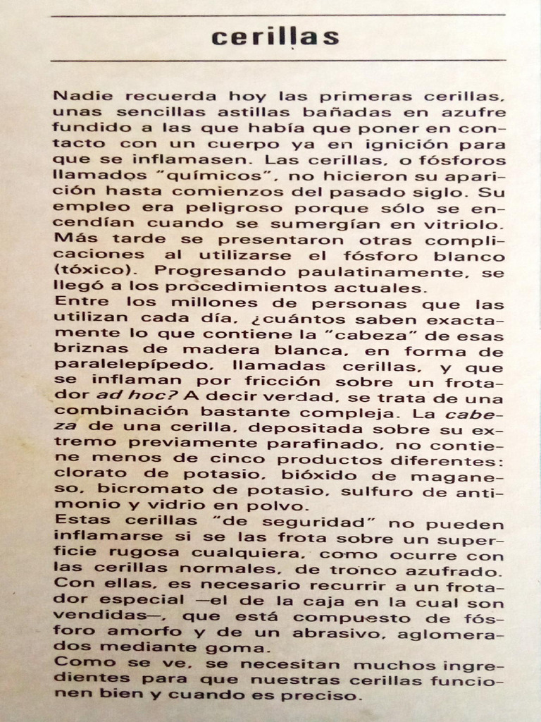Cómo Se Hacen Los Cerillos | PDF