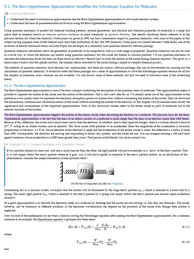 Born-Oppenheimer Approximation Explained | PDF | Quantum Chemistry ...