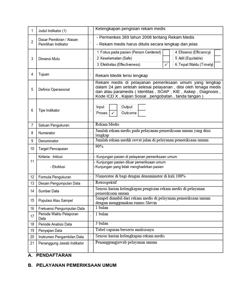Indikator Kelengkapan Rekam Medis dan Informed Consent | PDF | Sains ...