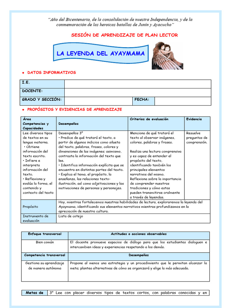3° - Ses Vier 5 PL - La Leyenda Del Ayaymama - Yessenia Carrasco | PDF ...