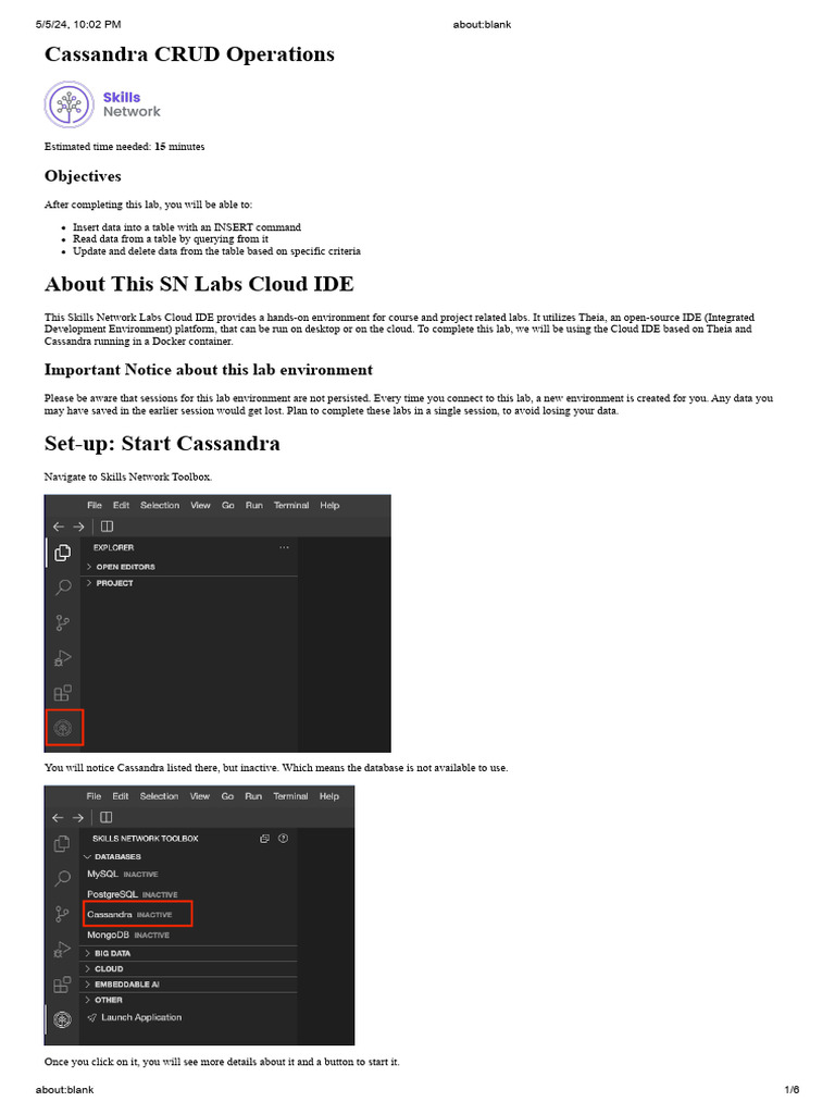 Crud Casaandra COURSERA | PDF | Information Technology | Data Management