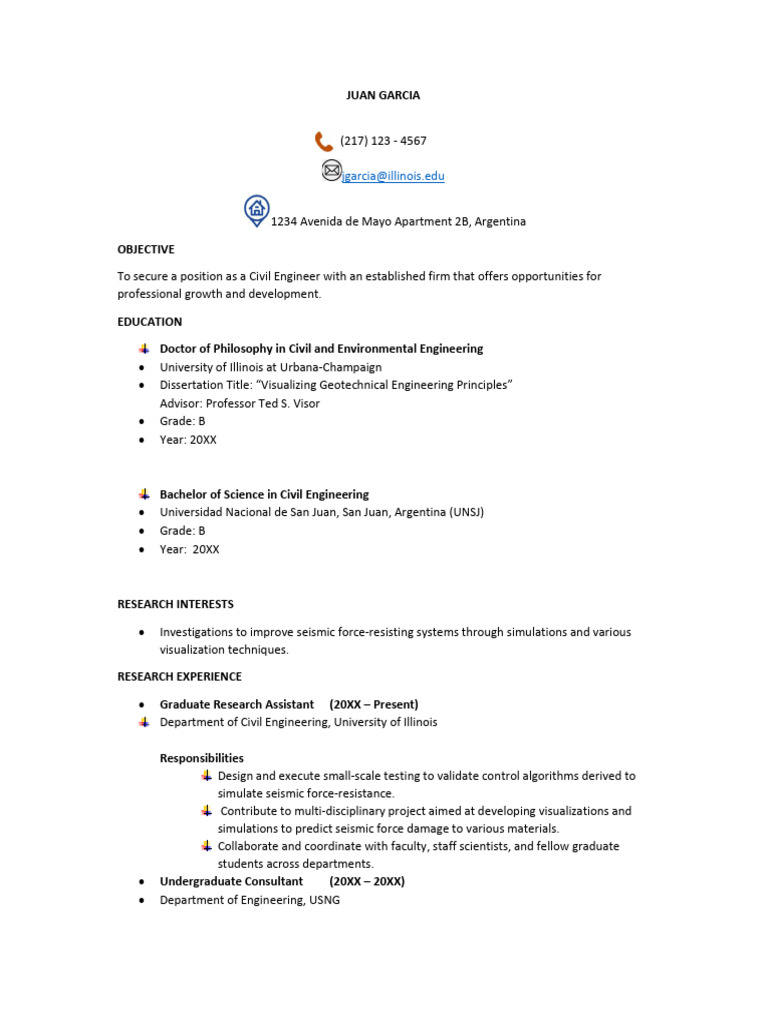 CV Samp | PDF | Civil Engineering | Science