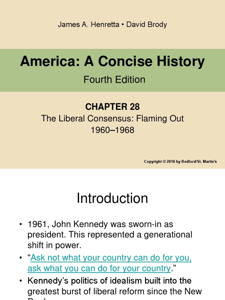 Ch28 Lib Consensus 1960-68 50 Slides | PDF | John F. Kennedy | Vietnam War