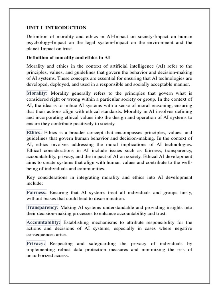 Ethics and AI Complete Revision Notes | PDF | Artificial Intelligence ...