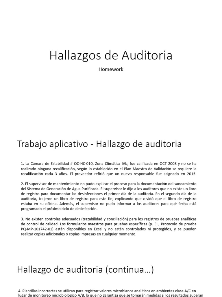 Hallazgos de Auditoria | PDF | Auditoría