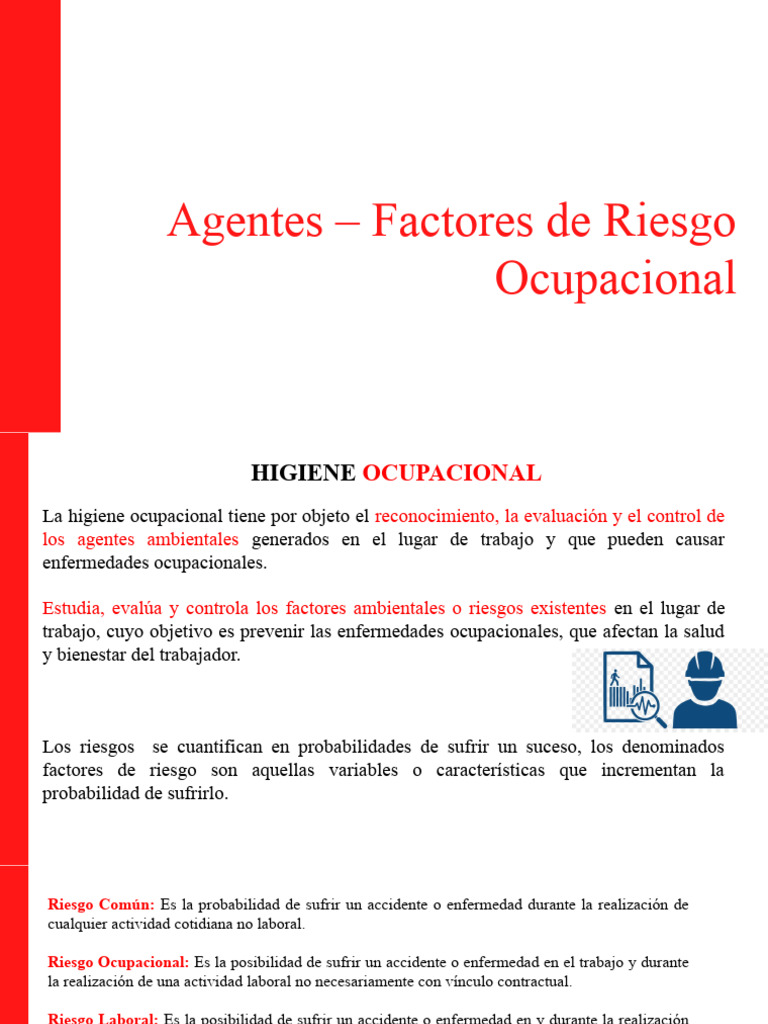 Agentes - Factores de Riesgo | PDF | Riesgo | Higiene Ocupacional