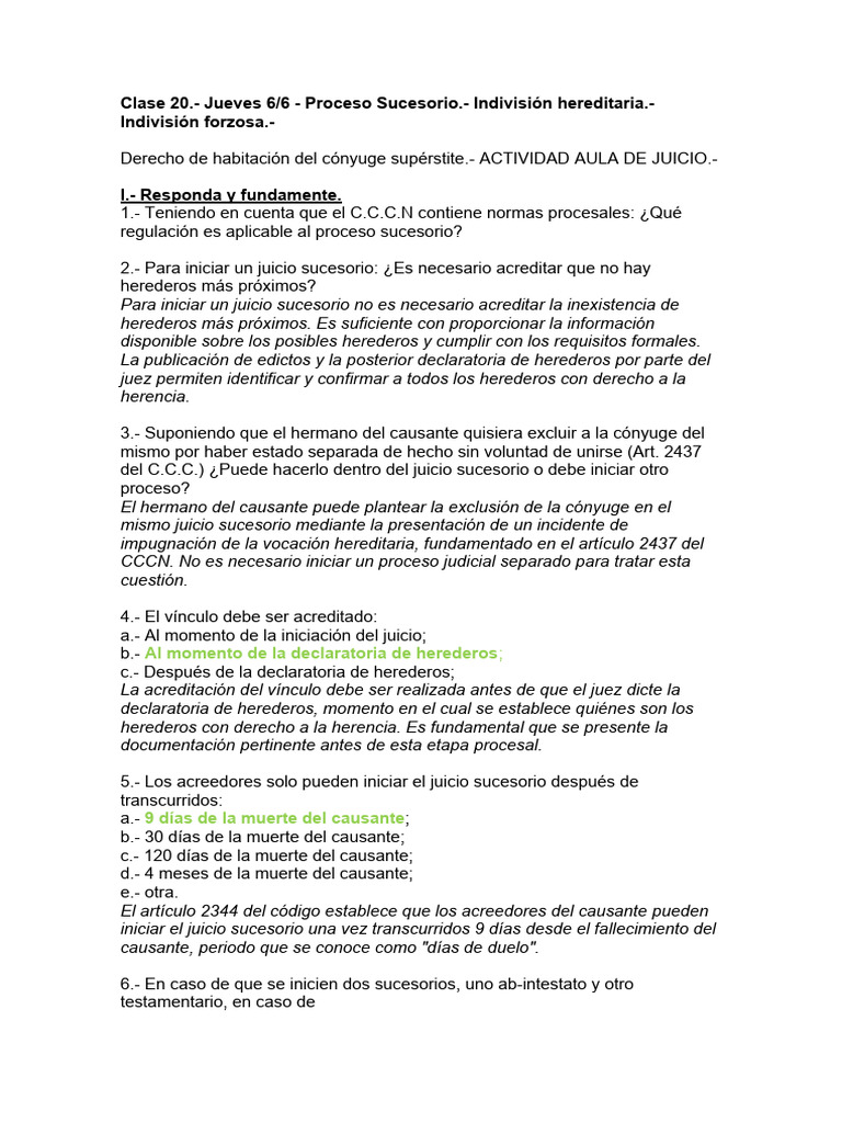 Clase 20 | PDF | Herencia | Justicia