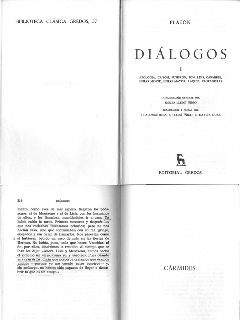 Análisis del diálogo "Cármides" de Platón | PDF | Sócrates | Platón
