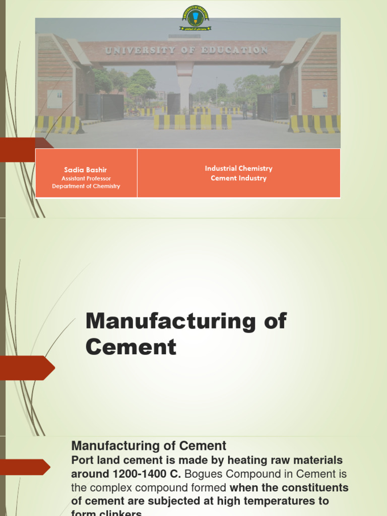 Manufacturing of Cement | PDF | Cement | Industrial Processes