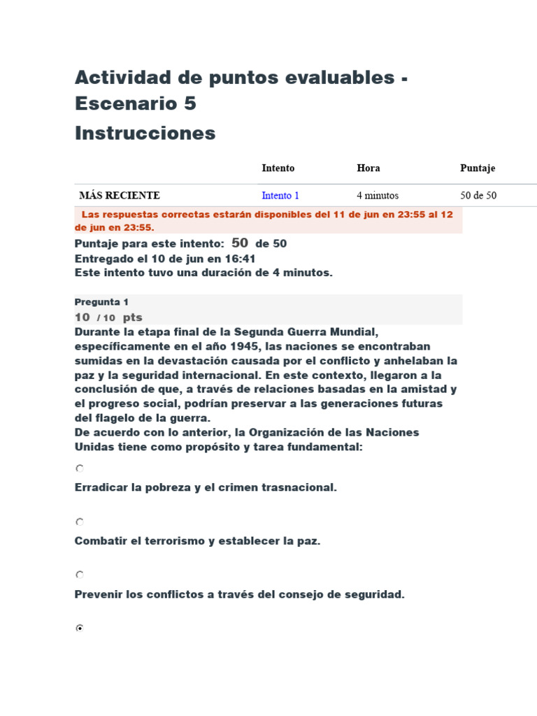Escenario 5 Dih | PDF | Naciones Unidas | Relaciones internacionales