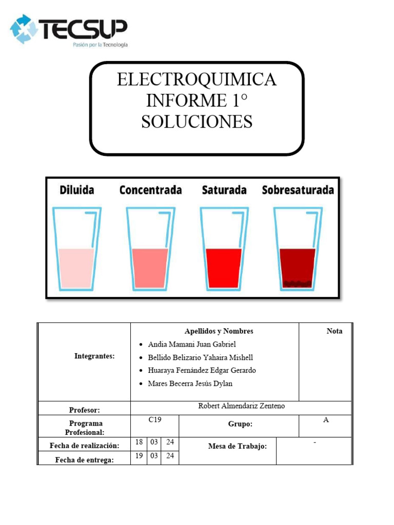 Informe Laboratorio 1-Soluciones | Descargar gratis PDF | Concentración | Ácido clorhídrico