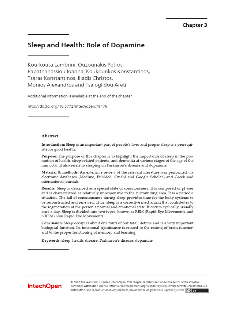 Sleep and Health Role of Dopamine | PDF | Sleep | Dopamine