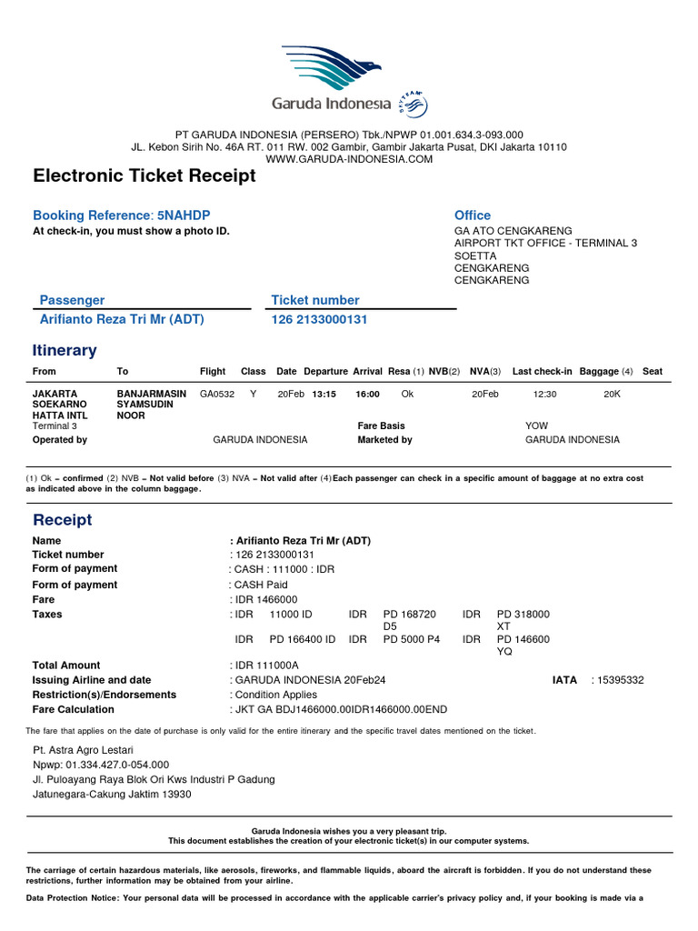 Your Electronic Ticket Receipt | PDF