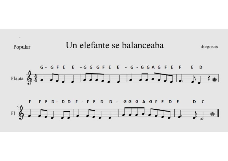 Un Elefante Se Balanceaba Con Notas | PDF