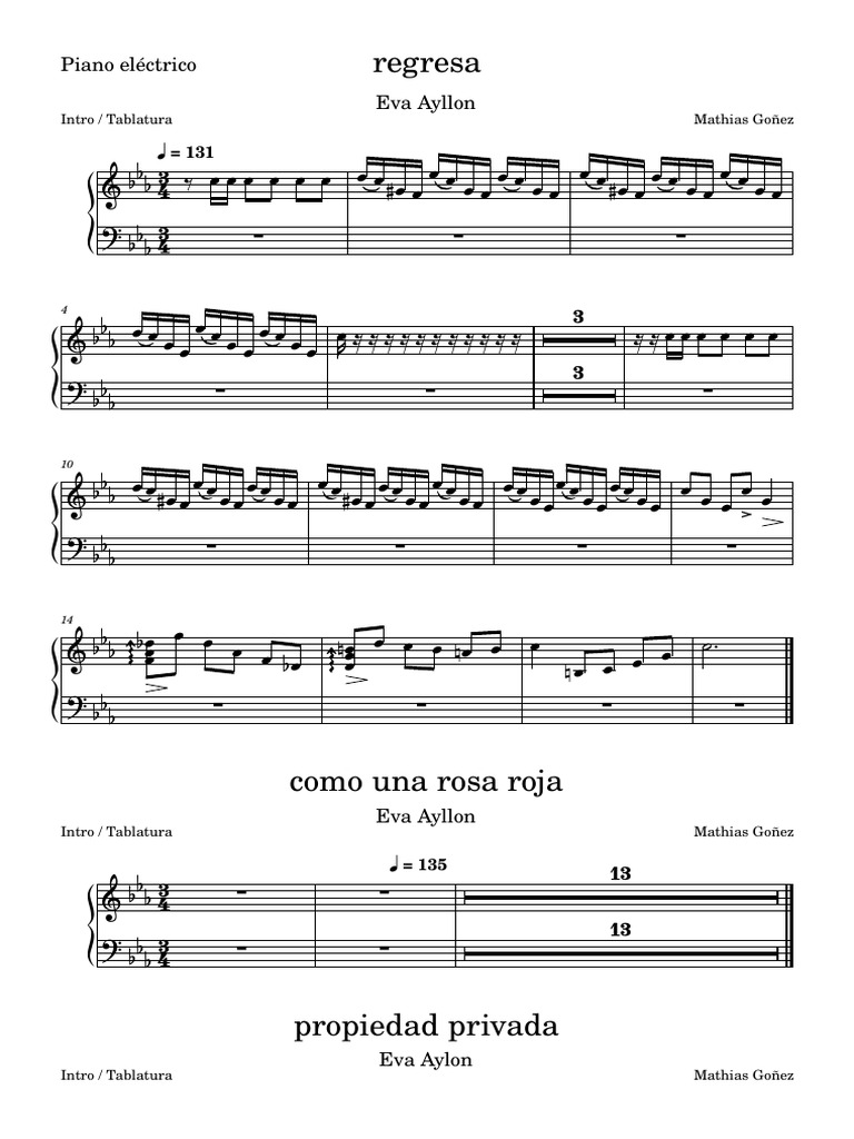 Mix Eva Ayllon-Piano - Eléctrico | PDF