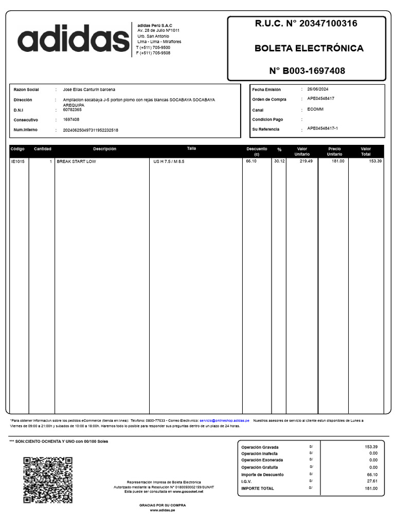 R.U.C. #20347100316 Boleta Electrónica | PDF | Industrias de servicio