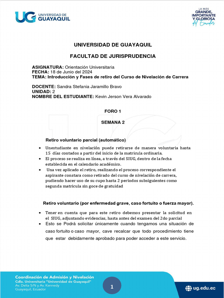 Foro U1-Clase 1 - S2 | PDF | Finanzas y dinero