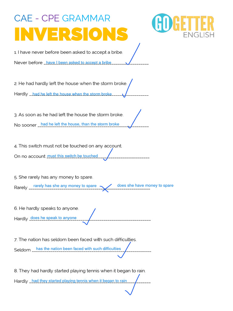 C1-C2 Inversion Exercises | PDF