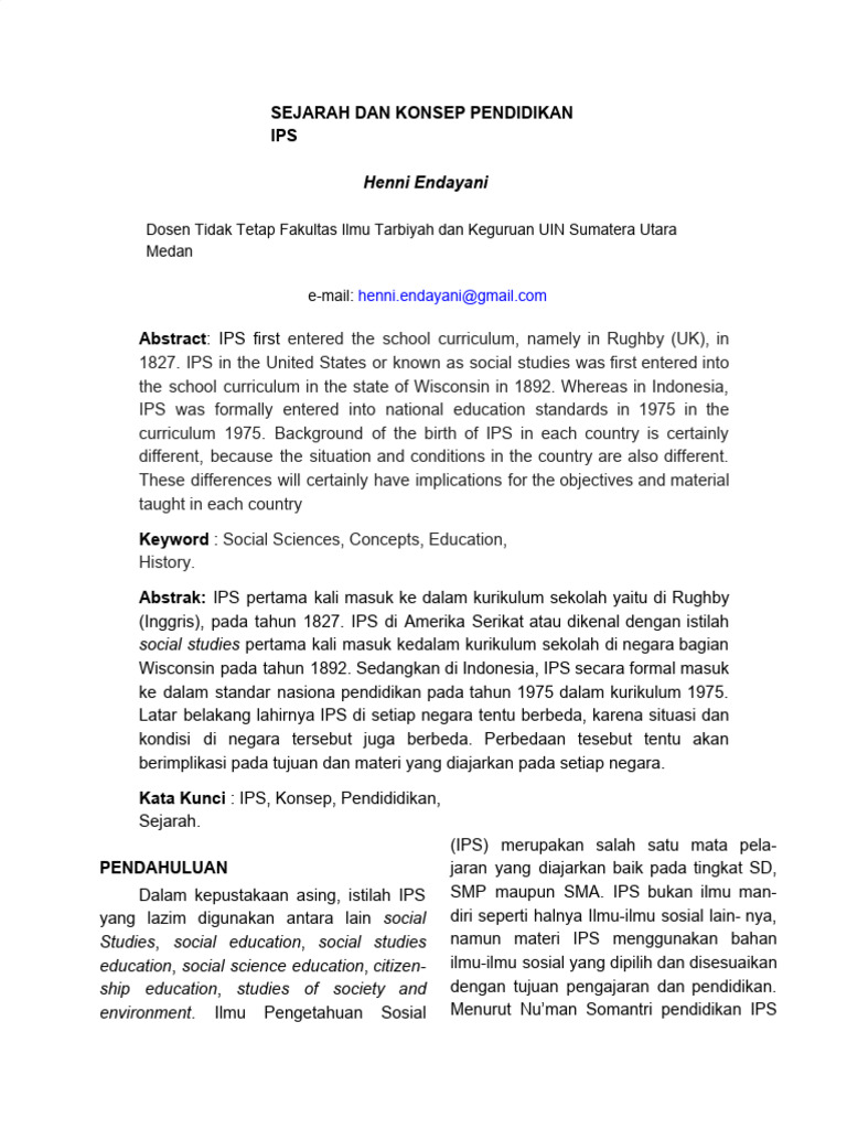 Sejarah Dan Konsep Pendidikan IPS | PDF