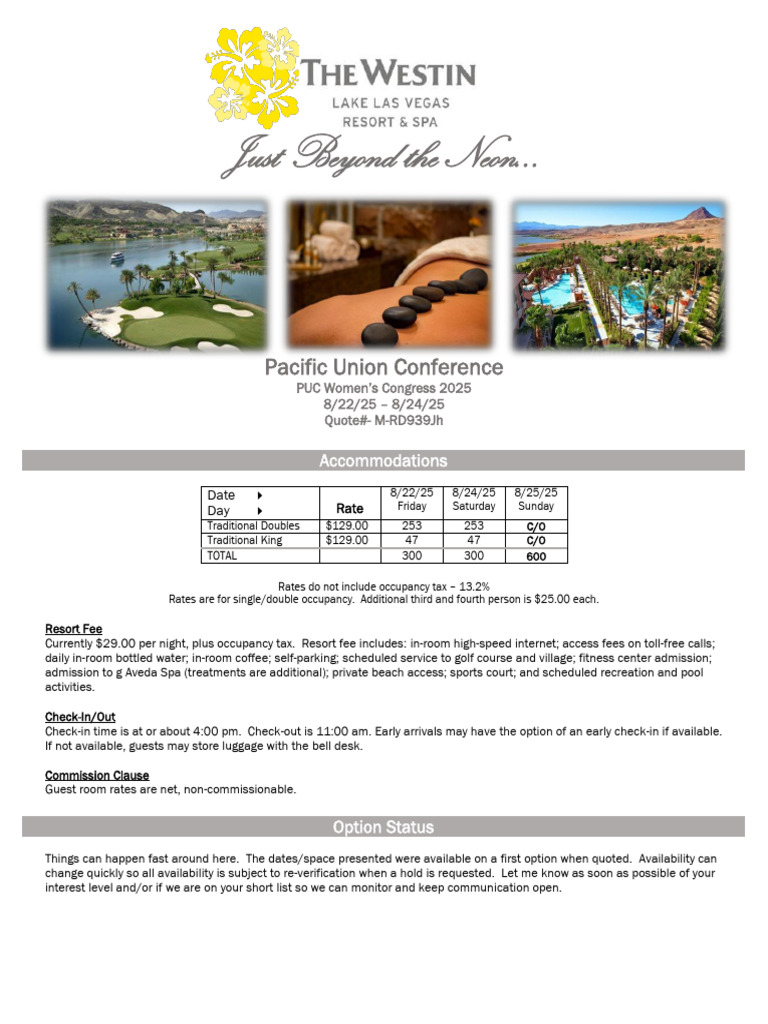 Pacific Union Conference 2025 | PDF | Resort | Restaurants