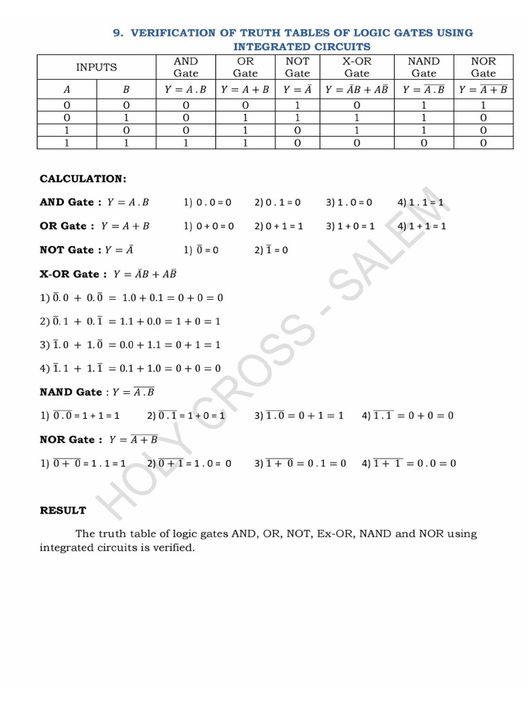 Ex. No - 9 - LOGIC GATES | PDF