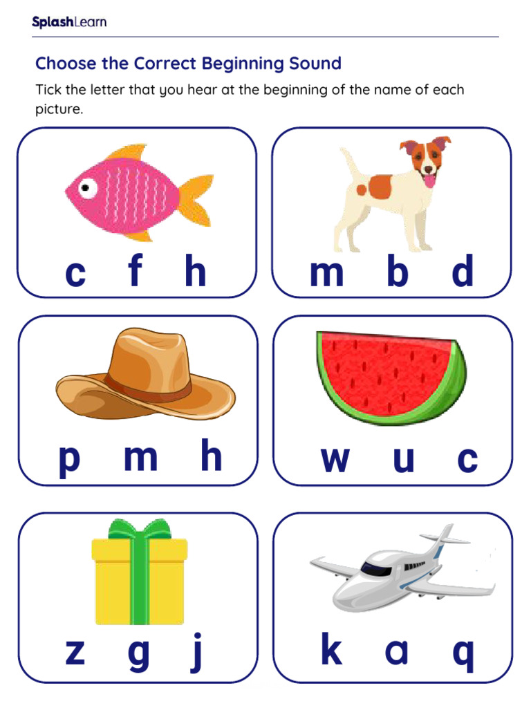 Revision of Beginning Sounds Worksheet | PDF | Art