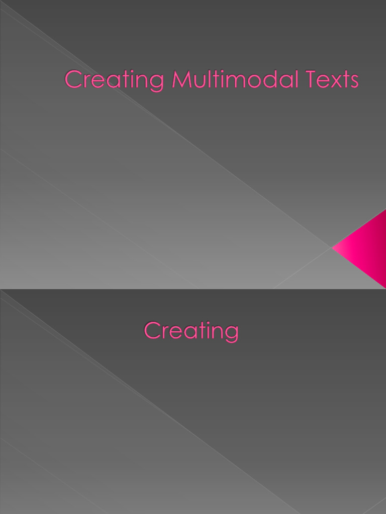 Creating Multimodal Texts | PDF Creating Multimodal Texts | PDF