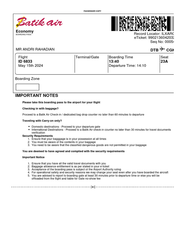 Boarding Pass | PDF | Baggage | Aviation