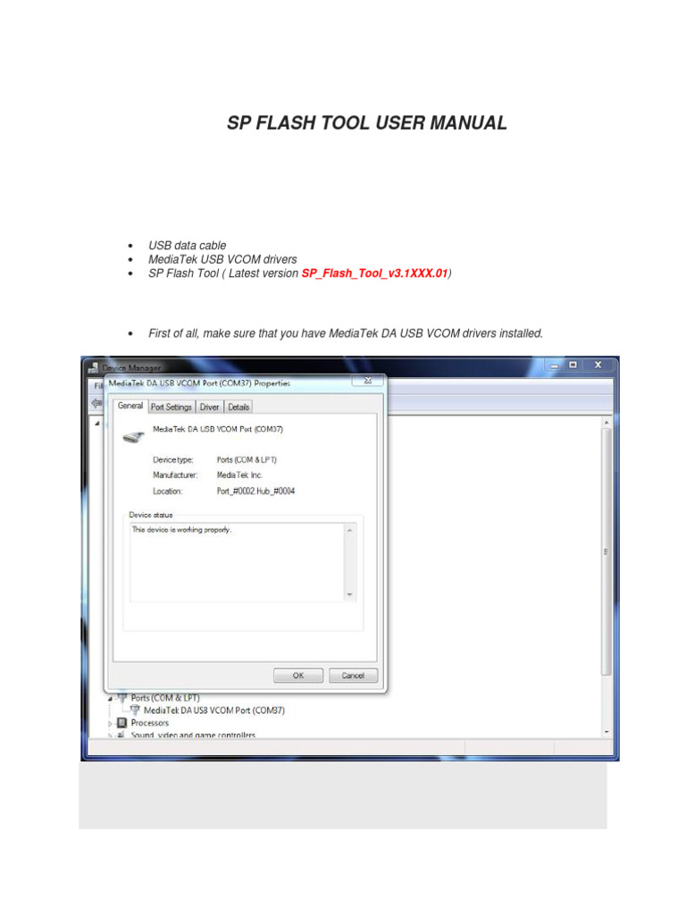 SP Flash Tool Manual | PDF | Computer File | Usb