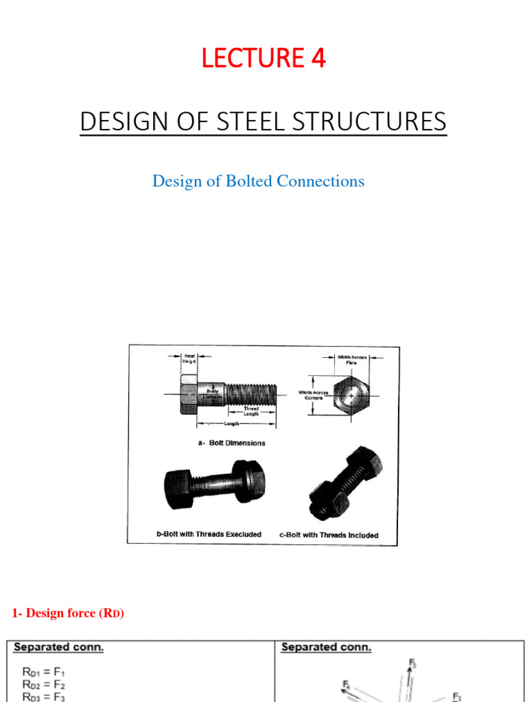 Lec4-Design of Bolted Connections | PDF