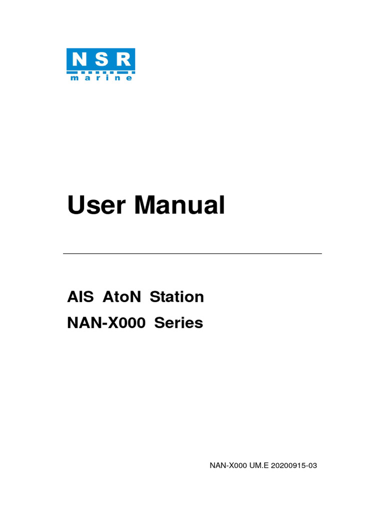 NAN-X000 AIS AtoN Station | PDF | Telecommunications | Navigation