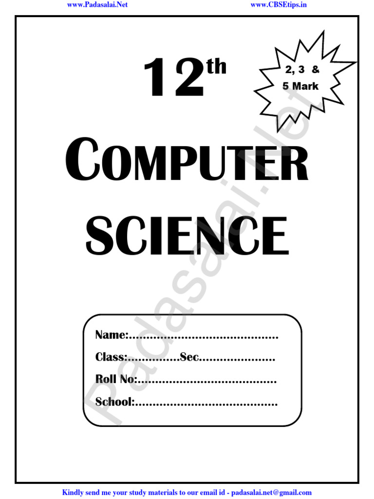 12th Computer Science EM Chapter 12 Study Materials English Medium PDF ...