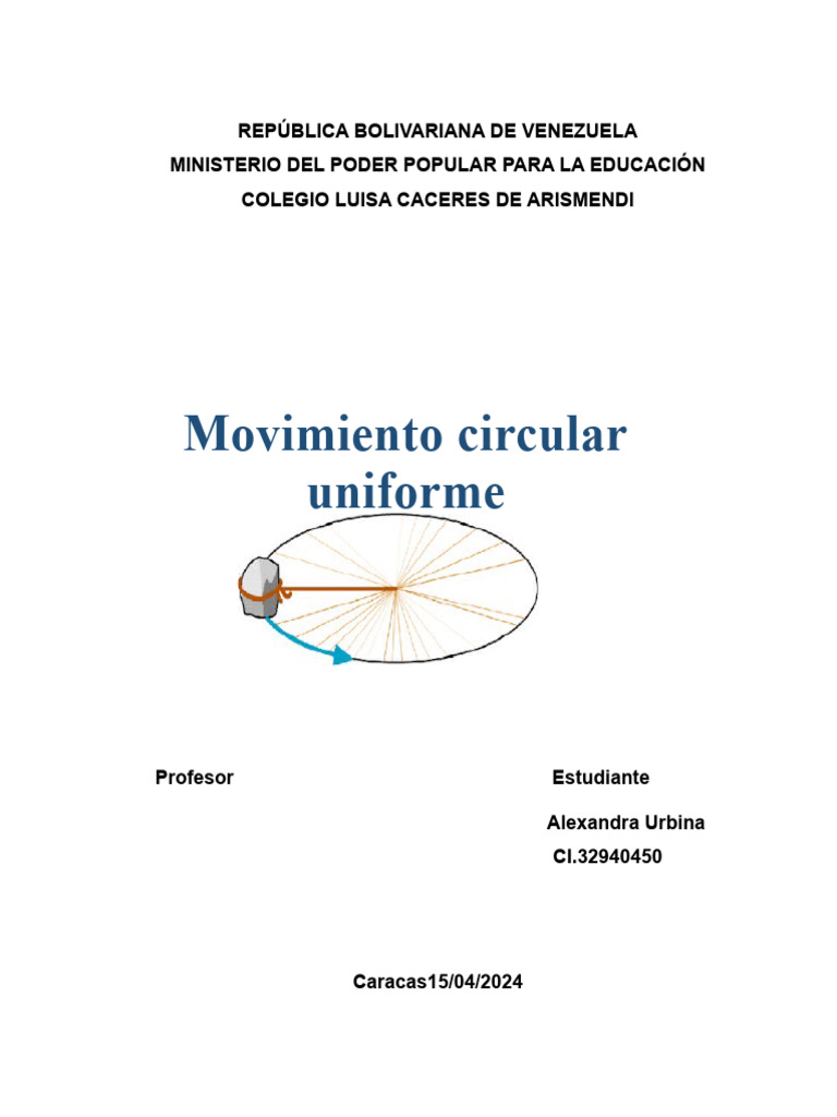 Movimiento Circular Uniforme | PDF | Velocidad | Aceleración