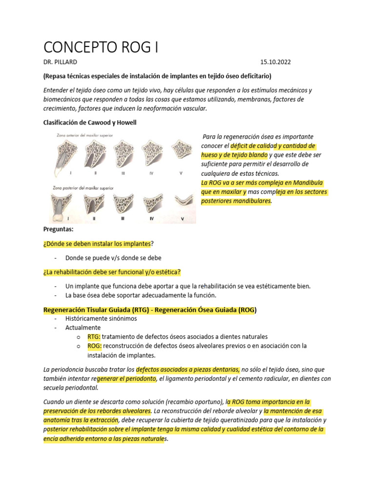 Clase 18 - Concepto Rog I | PDF | Implante dental | Hueso