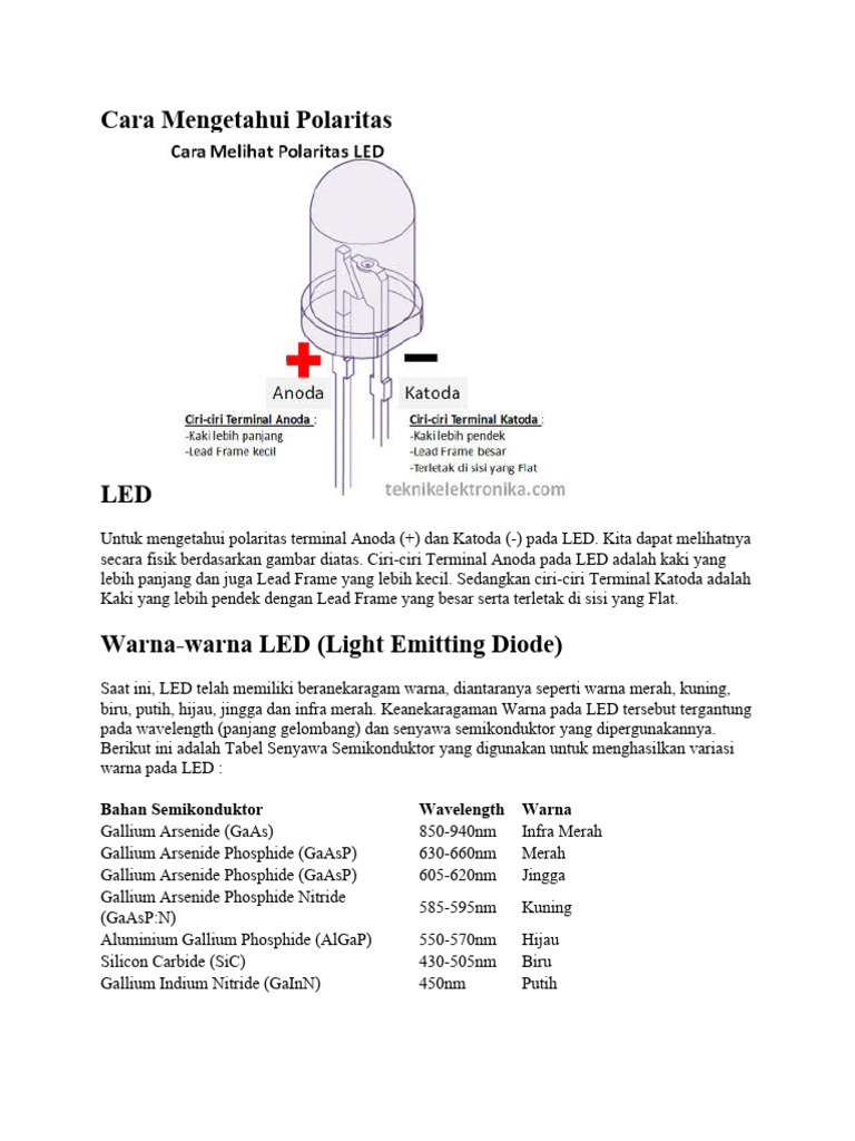 Memahami Polaritas Terminal LED | PDF | Sains & Matematika | Komputer