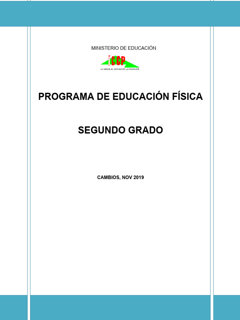 Programa Educ. Física 2do Grado - Nov 19. Final. | PDF | Evaluación | Aprendizaje
