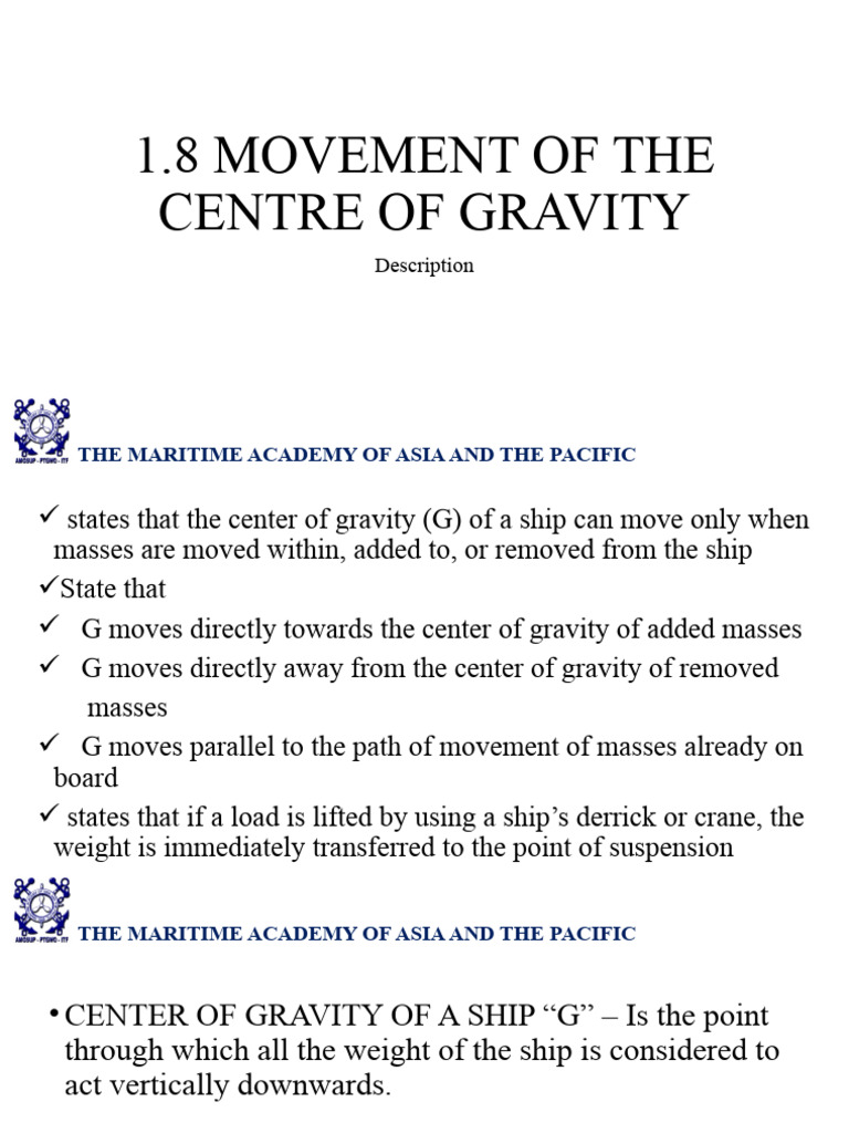 1.8 Movement of The Center of Gravity | PDF | Shipping | Ships