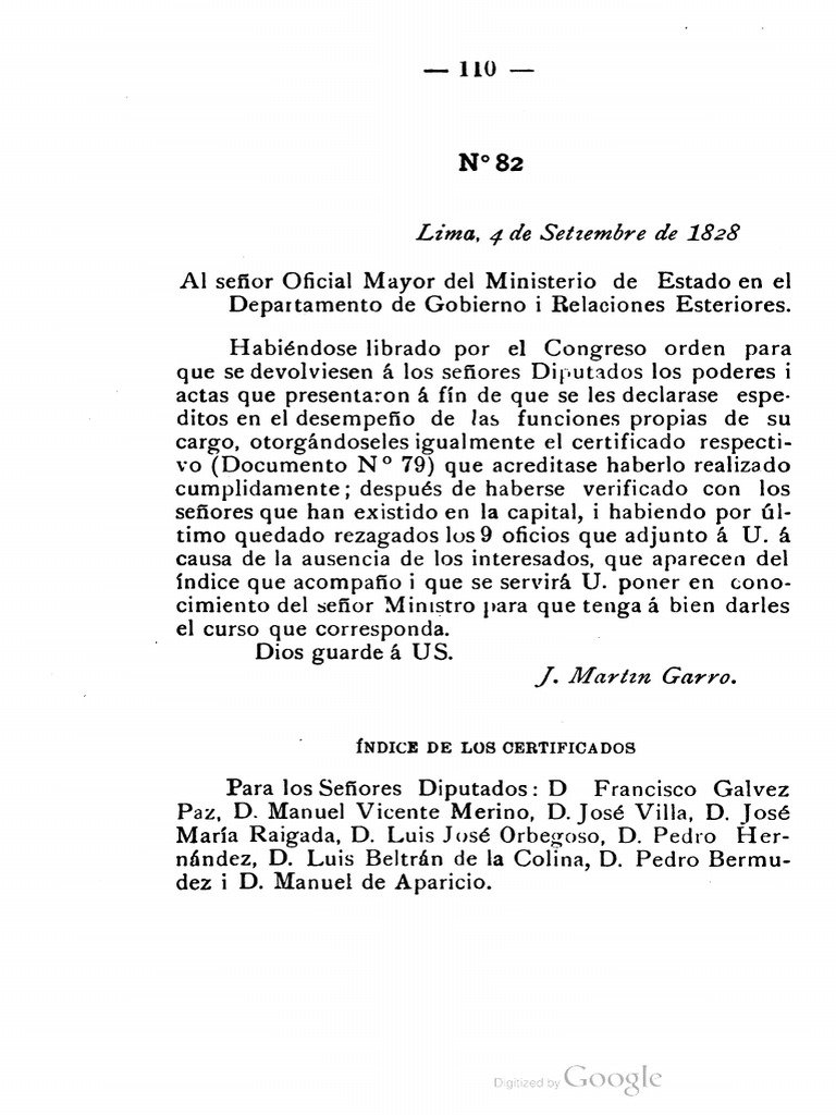 Luis Orbegoso - Documentos Mariscal Orbegoso 1 - 1908 Lima-Page128 | PDF