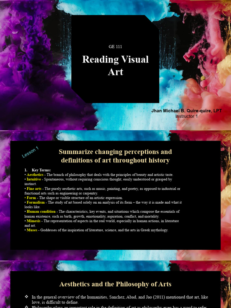 GE 111 Lesson 1 | PDF | The Arts | Aesthetics