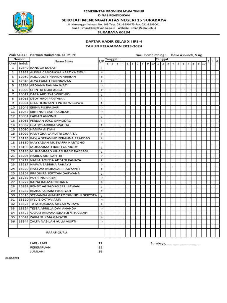 Dahad Kelas Xii 2023 Update 23072023 | PDF