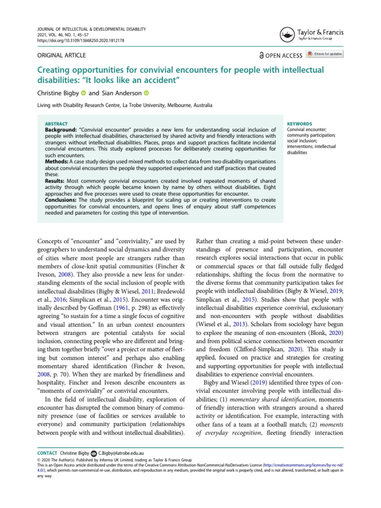 Convivial Encounters for Inclusion | PDF | Disability | Community