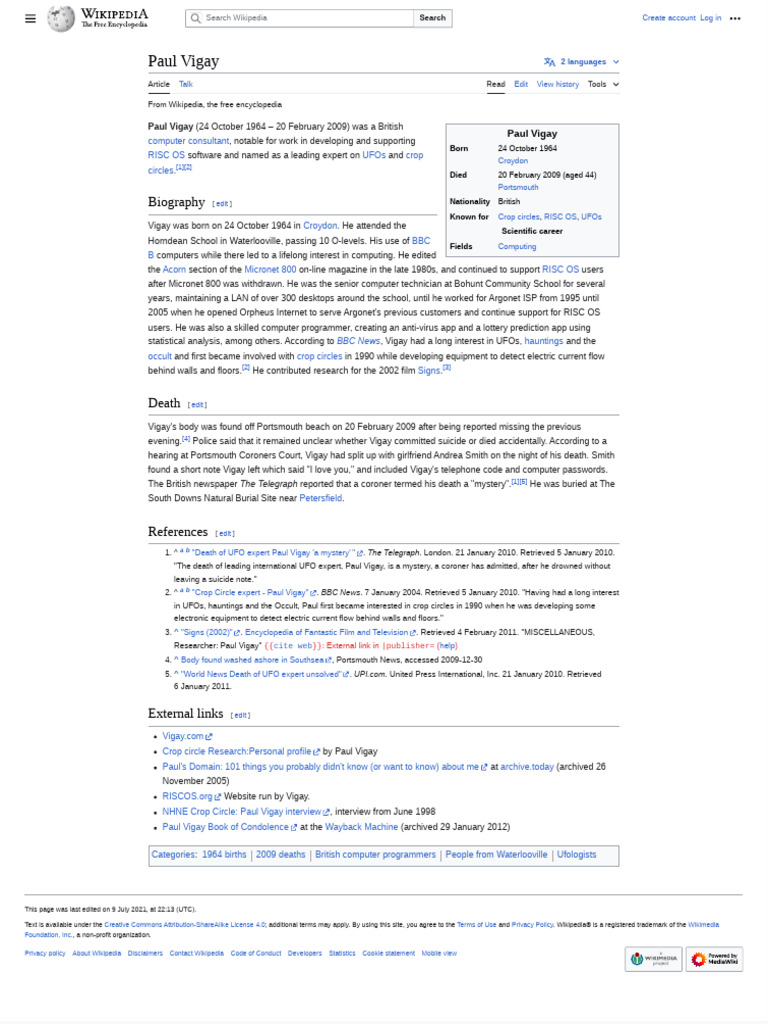 En Wikipedia Org Wiki Paul Vigay | PDF | Computing | Software