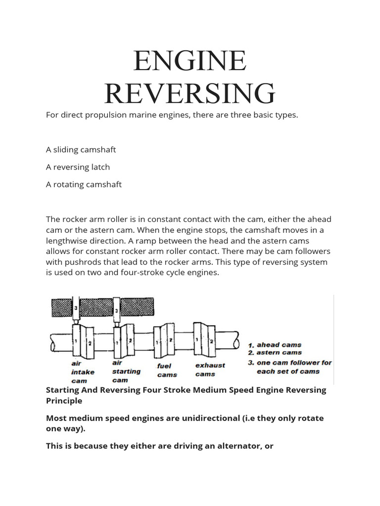 Engine Reversing | PDF | Valve | Engineering