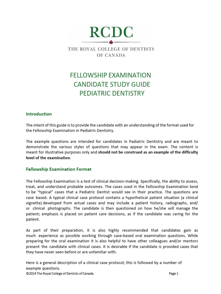 Candidate Study Guide PEDO en 2024 | PDF | Medical Diagnosis | Therapy